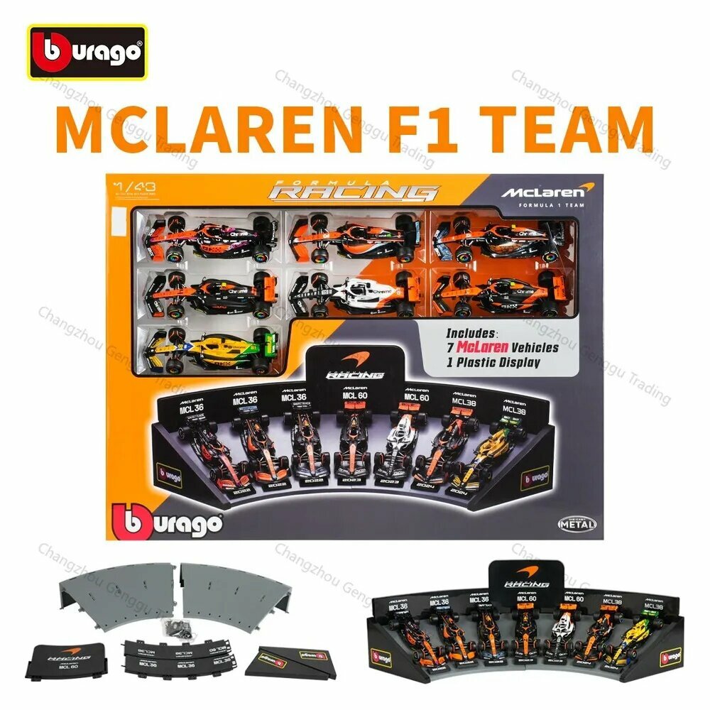 Bburago 1:43 Подарочный набор Mclaren Team MCL38 MCL36 MCL60 Формульный болид Формулы-1, Литые под давлением автомобили, коллекционная модель гоночных игрушек