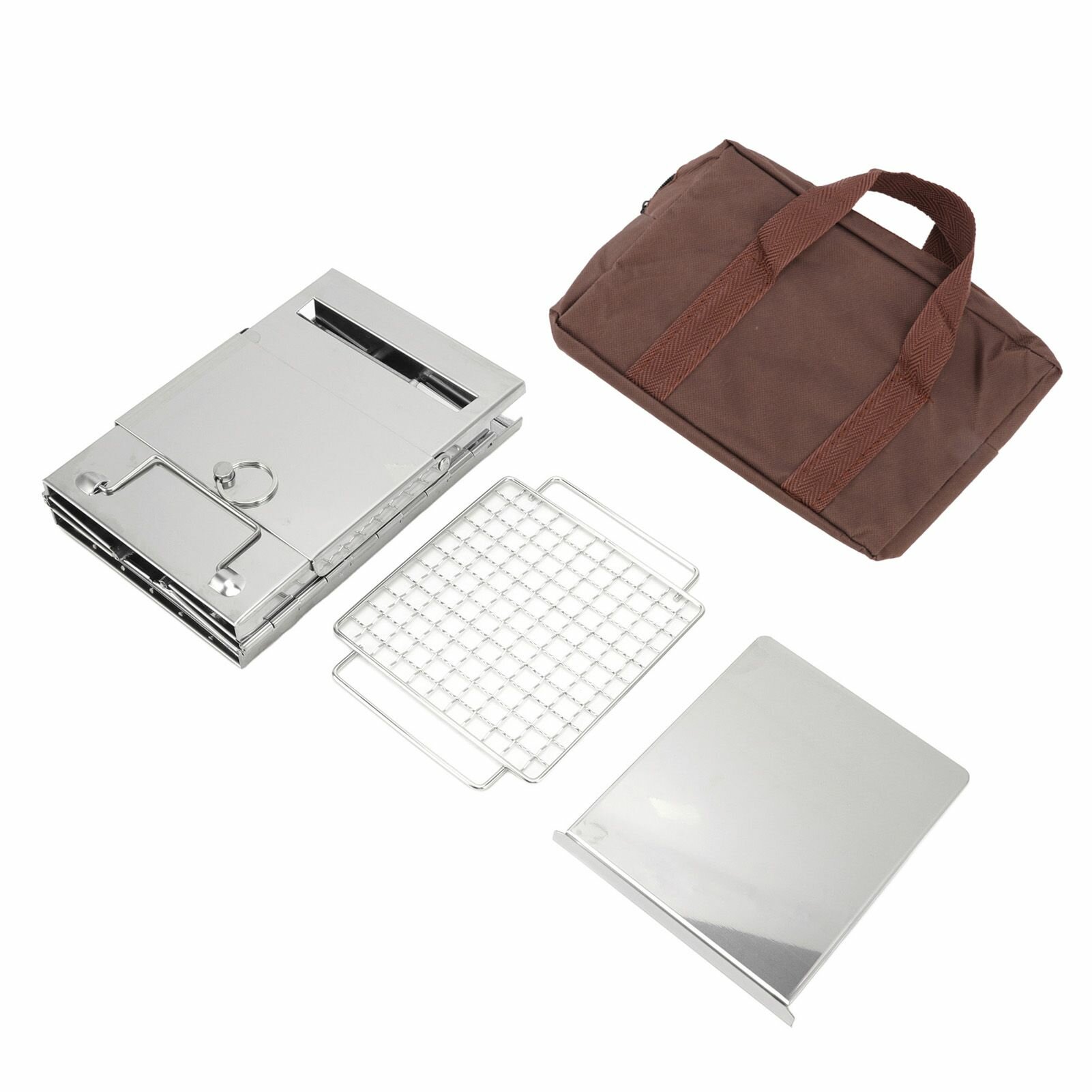 Кемпинговая дровяная печь складная из нержавеющей стали встроенный мини-гриль-барбекю для теплого пикника на открытом воздухе