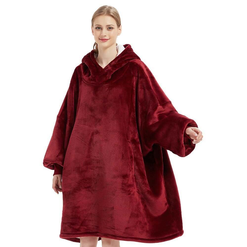 Плед флисовый с рукавами и капюшоном