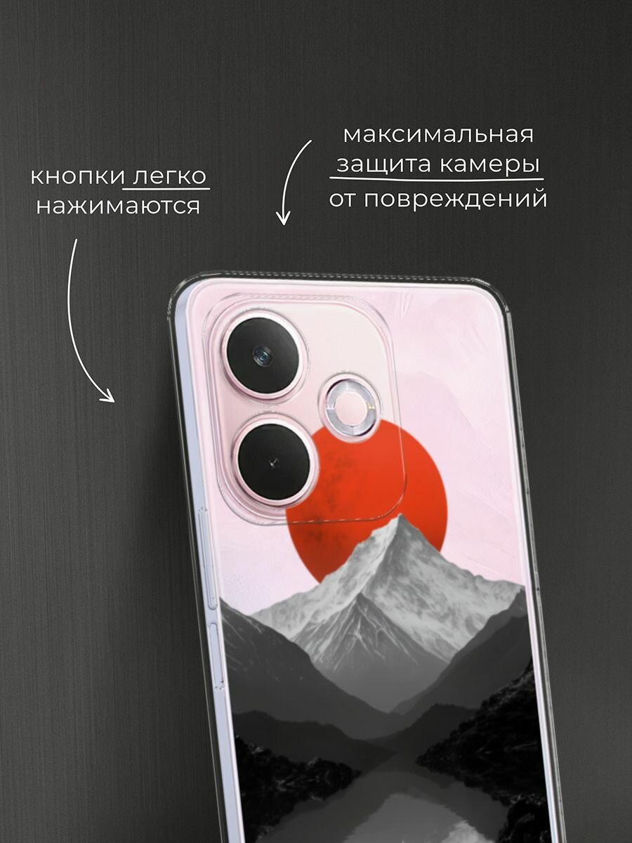 Чехол на Oppo A5 Pro / Оппо А5 Про с принтом Белая гора 2, прозрачный — фото 1