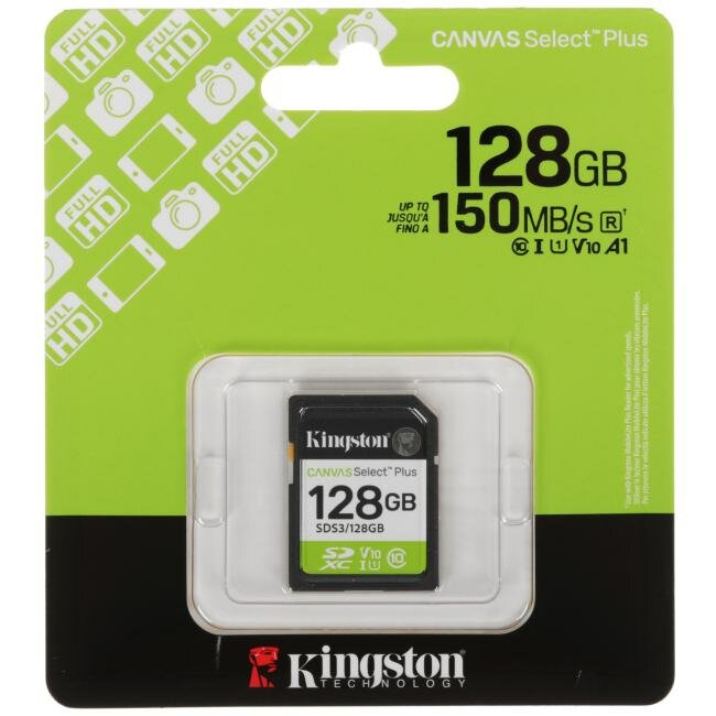 Kingston SDXC Memory Card 128Gb V10 UHS-I U1