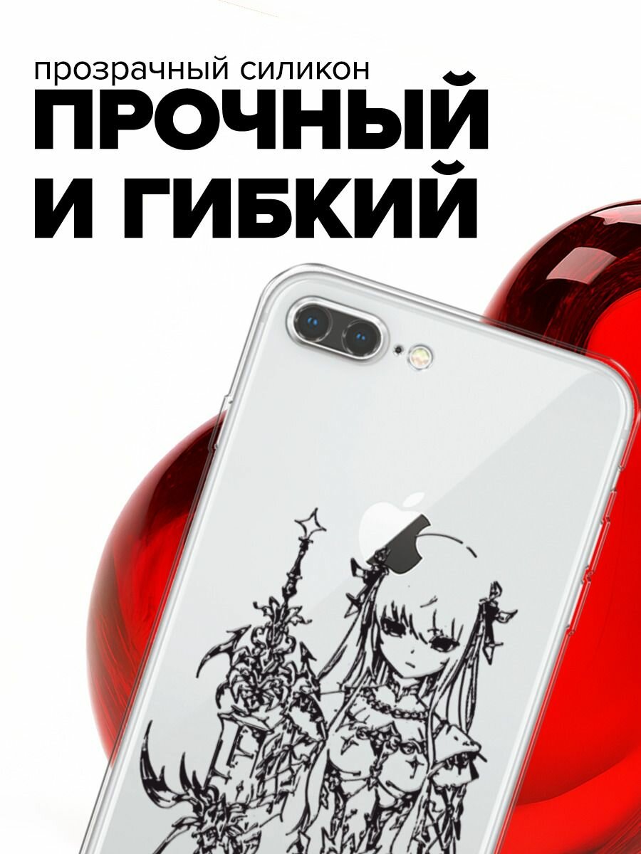 Силиконовый чехол на Apple iPhone 7 Plus/8 Plus / Айфон 7 Plus/8 Plus с принтом Аниме девушка с мечом — фото 1