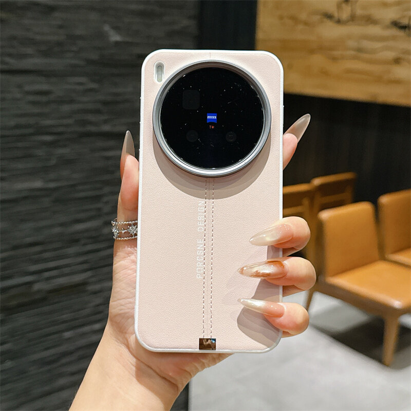 Чехол Для Vivo X300 Pro/Виво X300 Про, soft touch, чехол-кардиомонитор, искусственная кожа, поликарбонат (PC), защита камеры, ударопрочный, усиленные углы, Vivo, Vivo X300 Pro, pink,