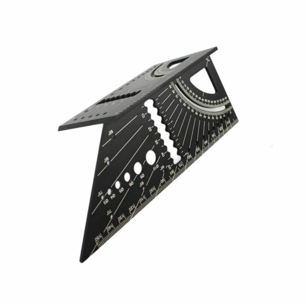 Угольник столярный алюминиевый 45/90 градусов, Черный