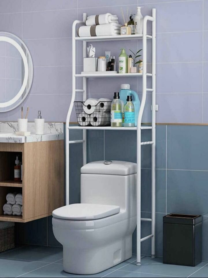 Полка для ванной комнаты, туалета, стеллаж, полочка напольная, над стиральной машинкой, унитазом