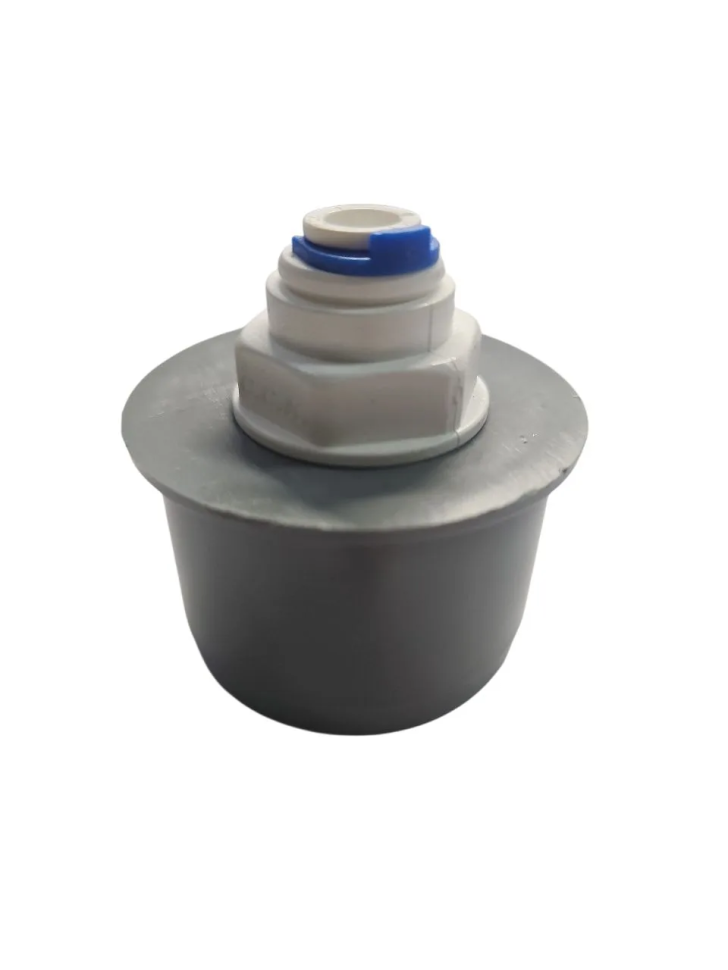 Заглушка 50 мм трубка 3/8 для слива в канализацию для обратного осмоса