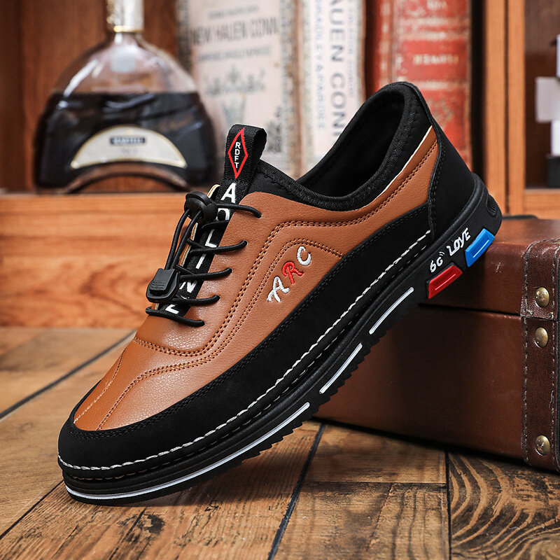 Мужская обувь больших размеров, повседневная кожаная обувь для поездок на работу, деловая повседневная мужская обувь, всесезонная дышащая обувь, размеры 39-48
