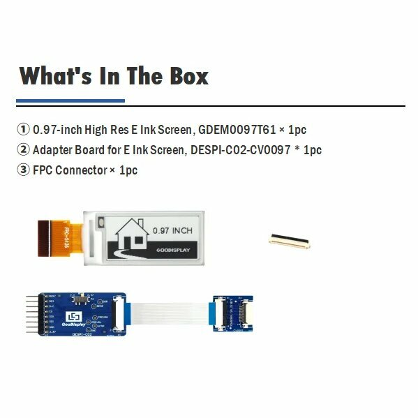 Мини-дисплей E-Ink goodisplay GDEM0097T61