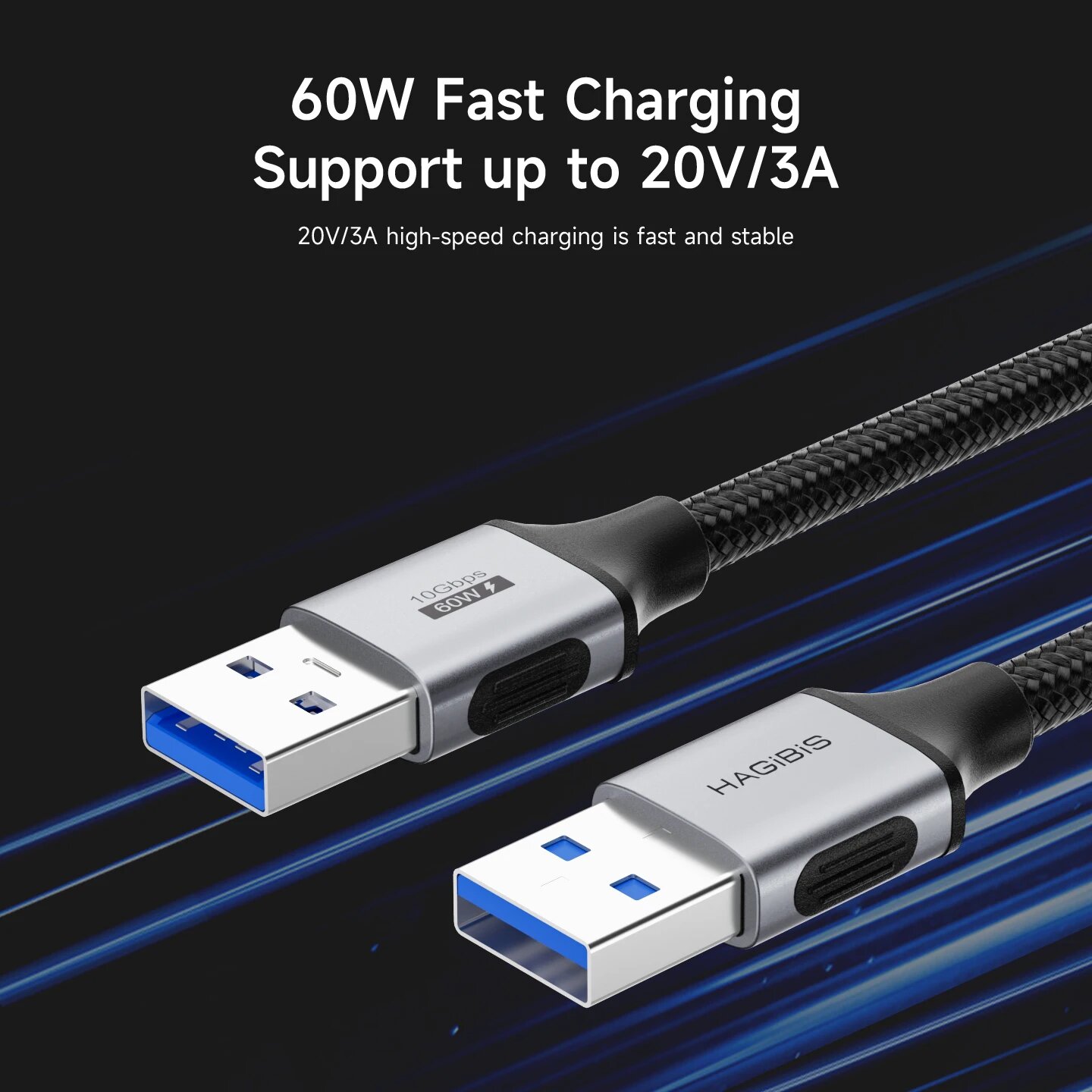 Hagibis USB 3.2 A-A кабель, 2 м — фото 1
