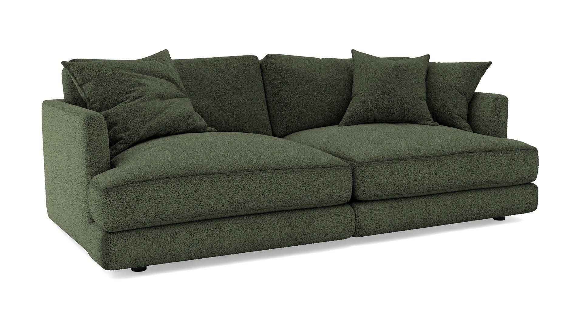 Диван Ибица 2 Camel 30 NEW 212x105x87 см, темно-зеленый Букле, еврокнижка GOODFORM