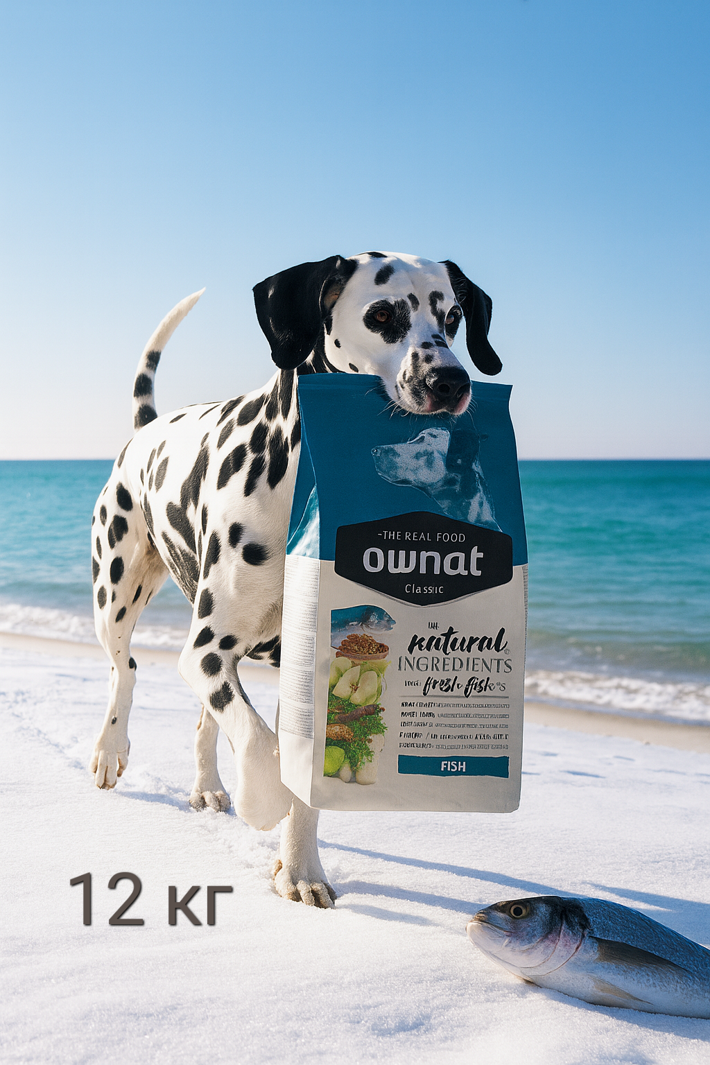 Сухой корм Ownat Adult Classic, для взрослых собак всех пород, с рыбой, 12 кг