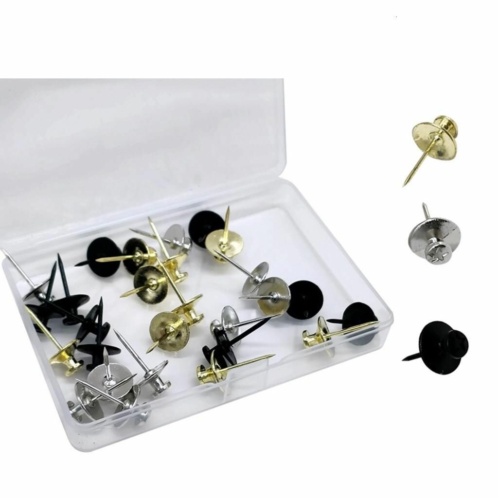 30 металлических кнопок-гвоздиков для доски, 3 смешанных цвета