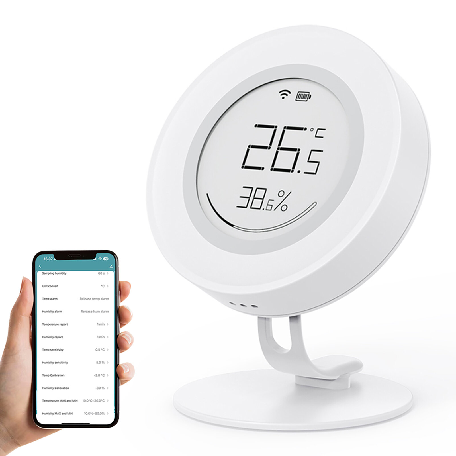 Портативный датчик температуры и влажности Tuya ZigBee, E-ink экран