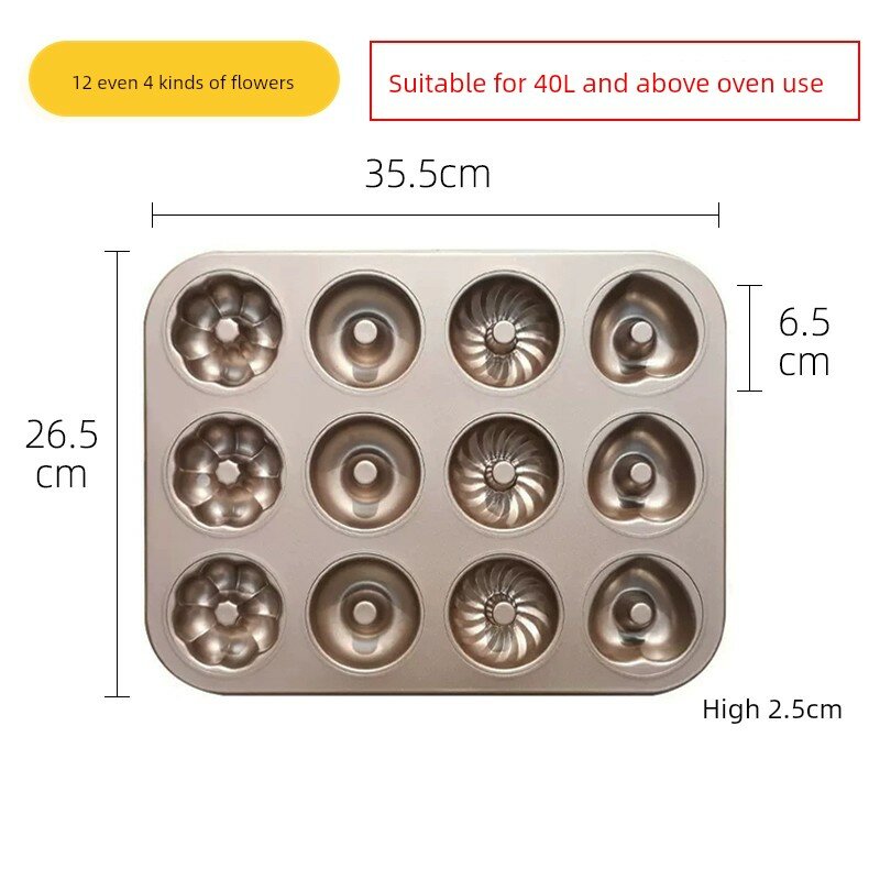 Форма для выпечки пончиков, круглая, с отверстиями, для печенья, бейглов, небольших кексов, противень для выпечки,