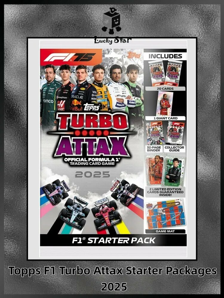 Карточка, Topps F1 Turbo Attax Starter Packages 2025, Includes 20 Turbo Attax Cards,