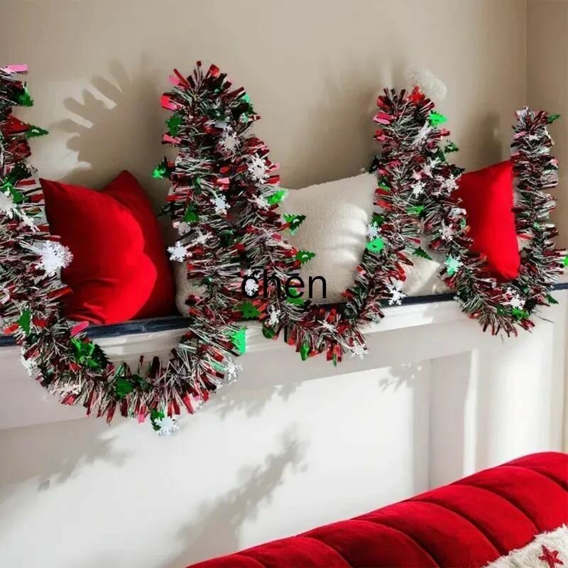 Мишура 200 см белый, красный 1 шт.