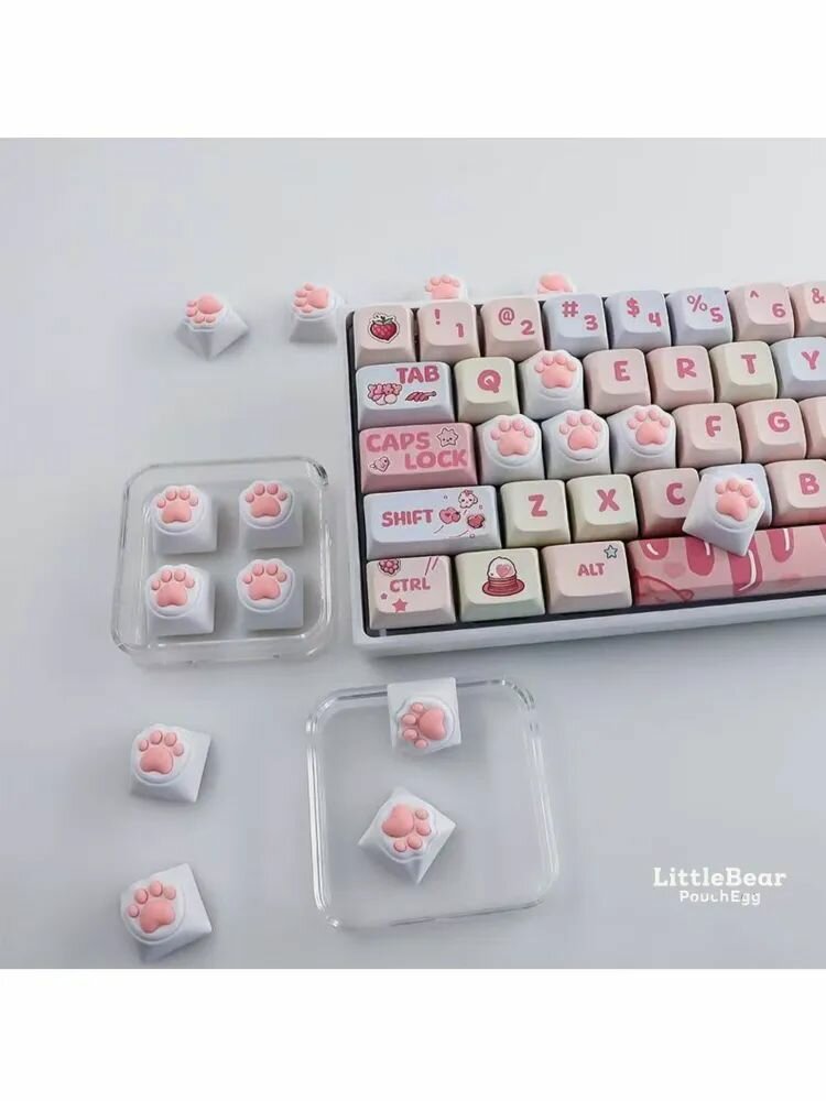 Кейкапы для клавиатуры антистресс-клавиши Кошачьи лапки 4 шт.