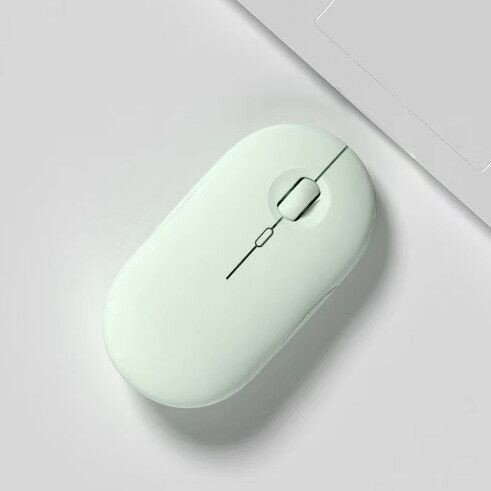 Перезаряжаемая беспроводная мышь с двойным режимом (Bluetooth/2.4ГГц) для офиса и ноутбука, зеленая, эргономичный
