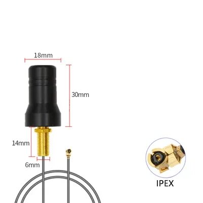 Внешняя антенна LoRa 433 МГц IPX RG174 1 м, Цвет: NO.6 3DBI