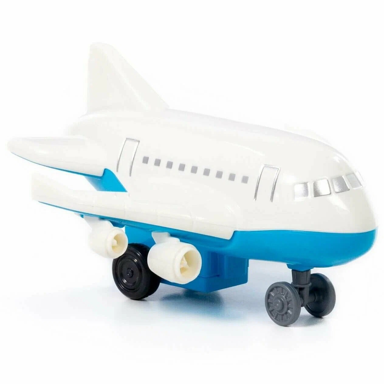 Самолет Полесье "Илюша" 98495, инерционный, для игр, голубой/белый, 11x10x7.5 см