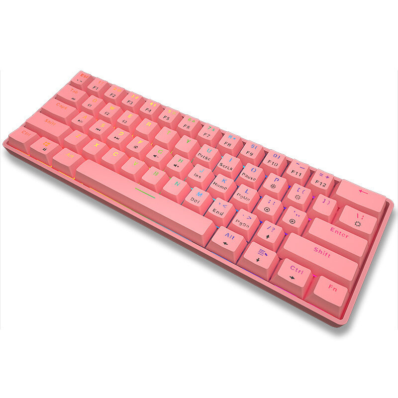 Bluetooth 5.0 Двойная мода механическая клавиатура с переключателями Cherry MX Tea, RGB-подсветка, 61 клавиша,