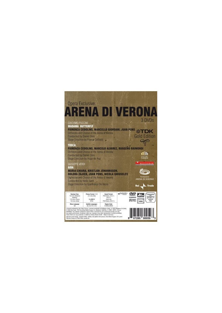 Диск OPERA EXCLUSIVE - ARENA DI VERONA (3 DVD)