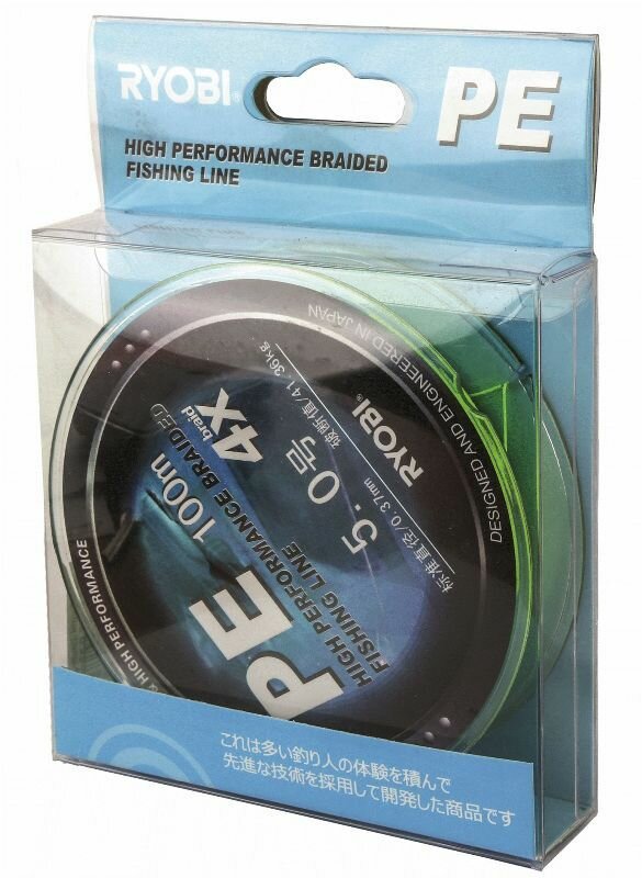 Шнур Ryobi green 4*PE 0.26mm 25.63kg 100m