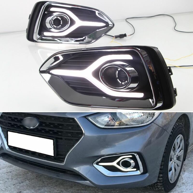 Огни дневные ходовые Светодиодная применяется к Hyundai Solaris II 2017-2020
