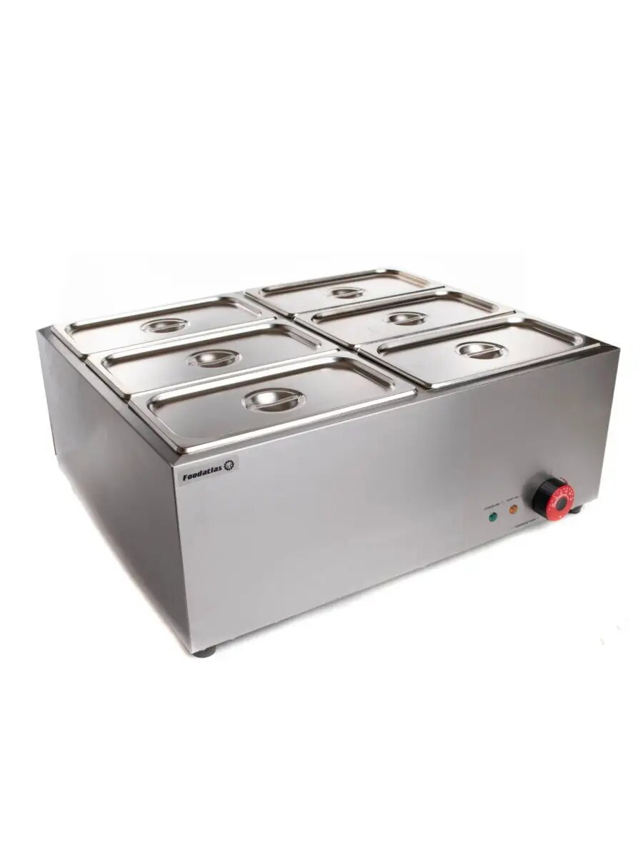 Мармит Foodatlas "EH-6V", нержавеющая сталь, 6 бункеров, с подогревом
