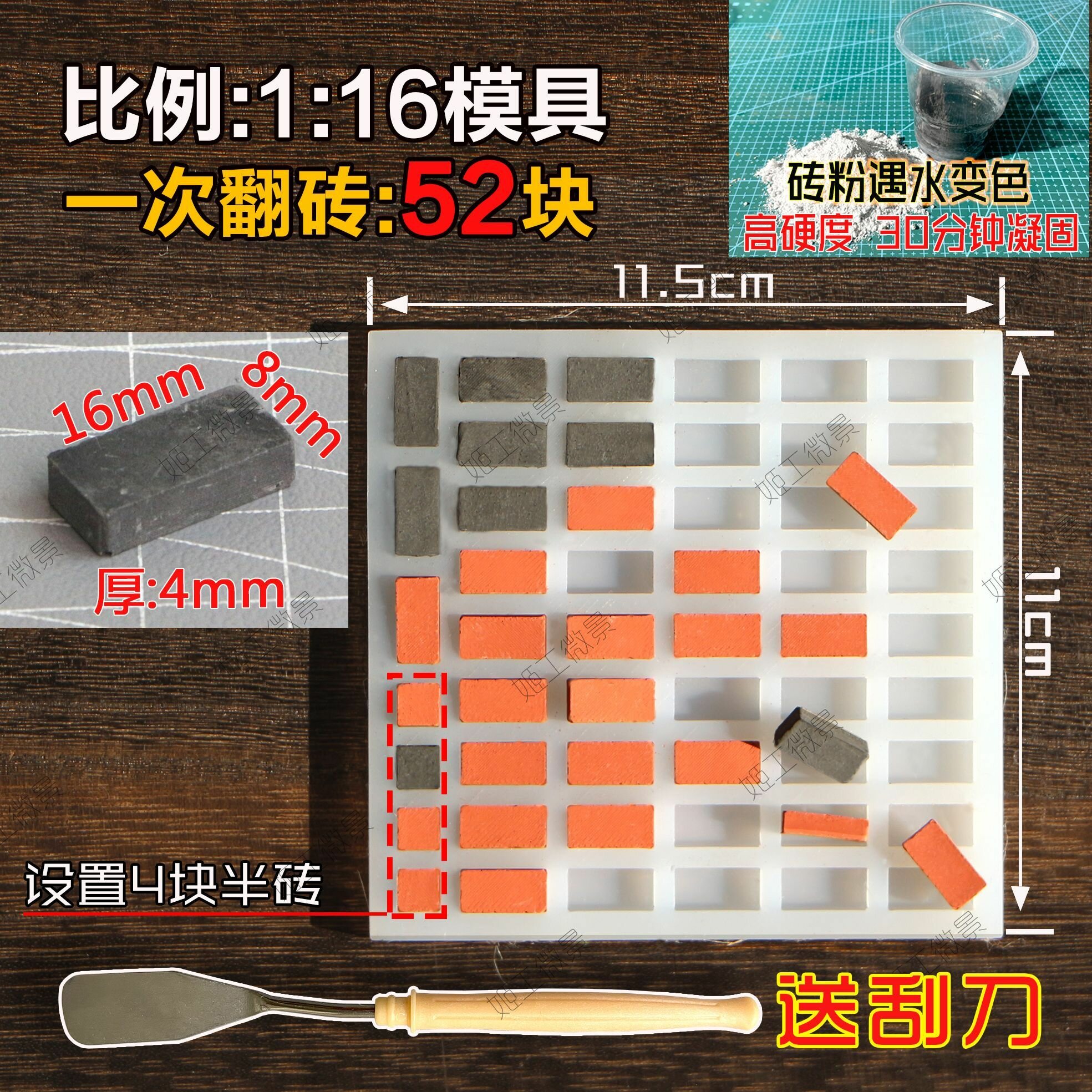 Миниатюрная сцена, силиконовая форма для кирпичей, материалы для строительства старого дома, дизайн для кукольного домика, ручная работа