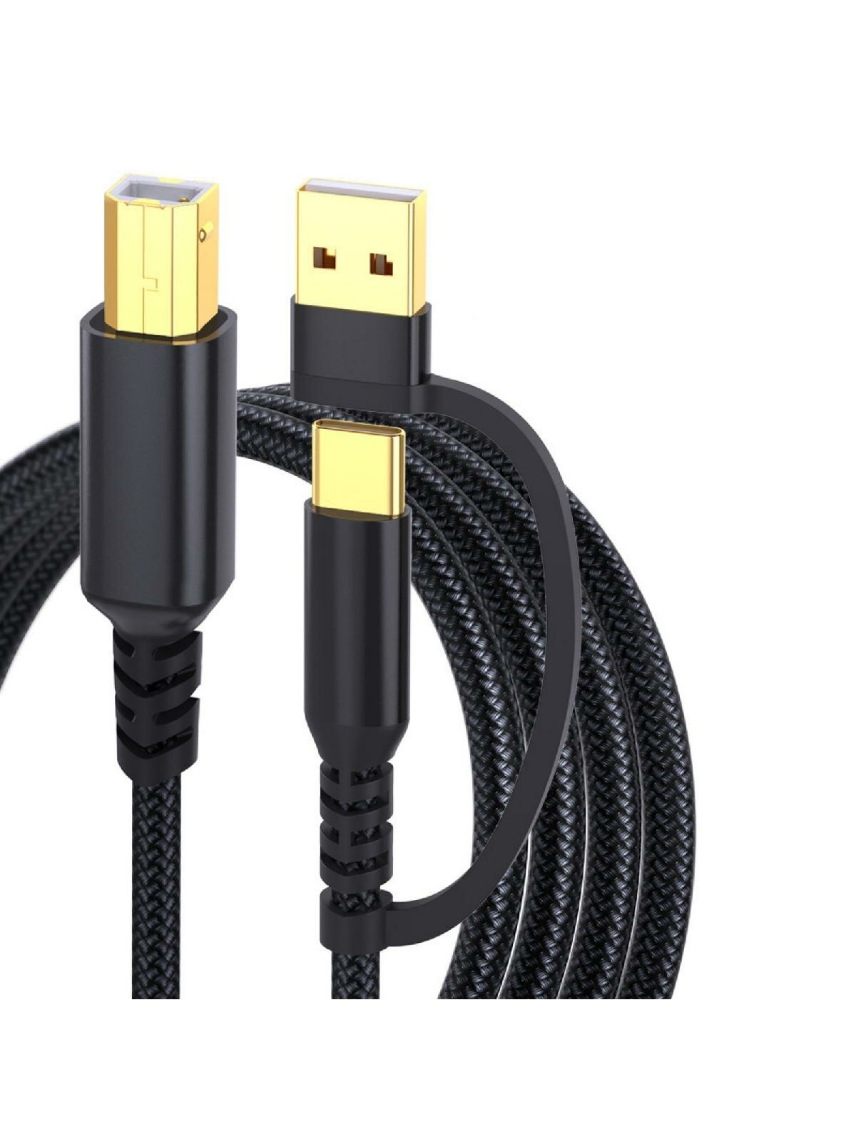 Соединительная линия кабеля принтера USB Type C- USB B для подключения принтеров и сканеров