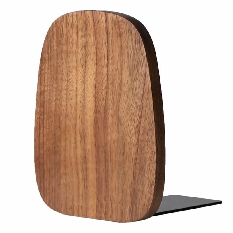 Овальная подставка для книг из массива дерева, черный орех