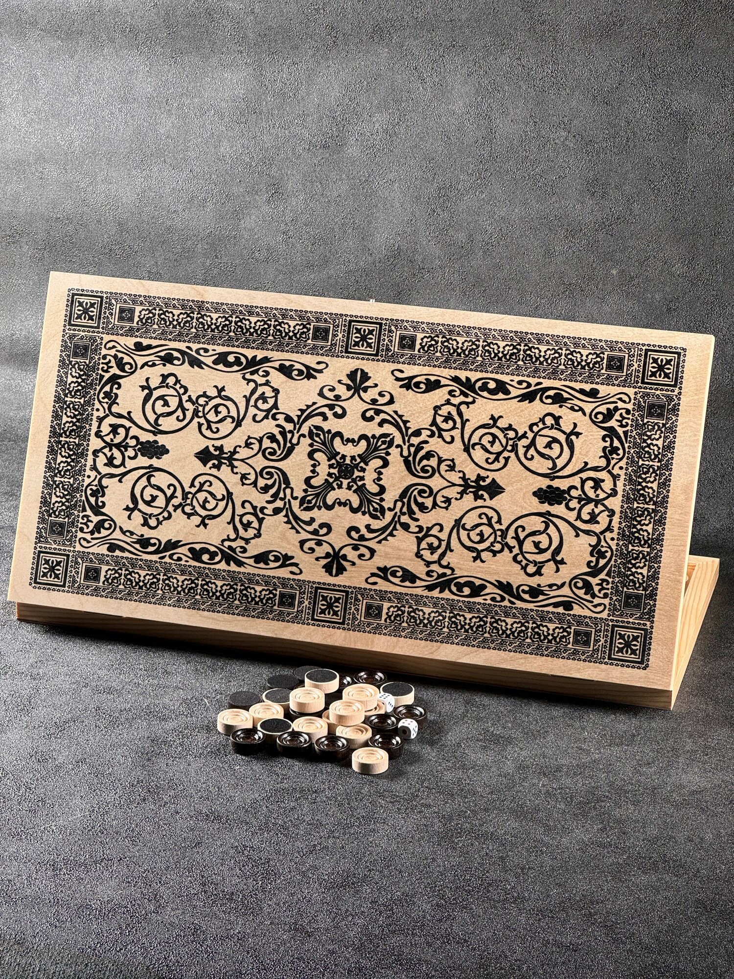 Нарды Деревянные "Восточный Орнамент" большие 60см, в сумке, подарочные