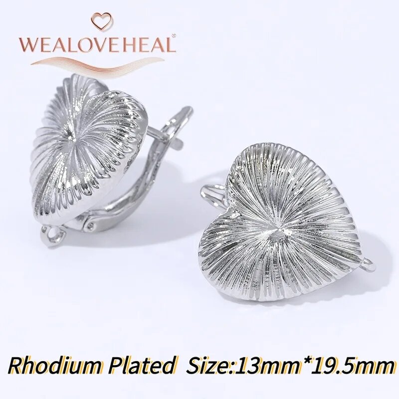 Швензы для сережек WEALOVEHEAL, Rhodium Plated, 2 Pairs