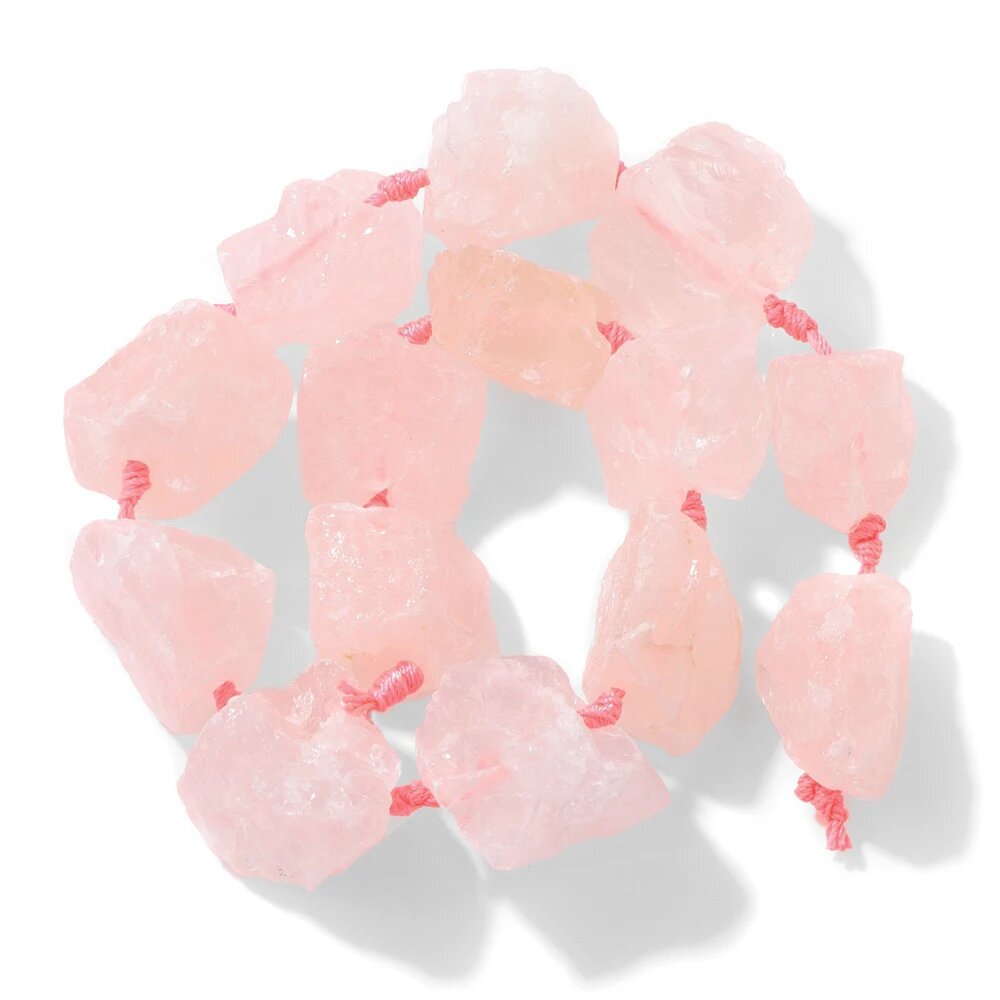 RISYF Необработанные бусины из камня 20-30 мм Розовый, 2 PCS, NO.11 Rose Quartz