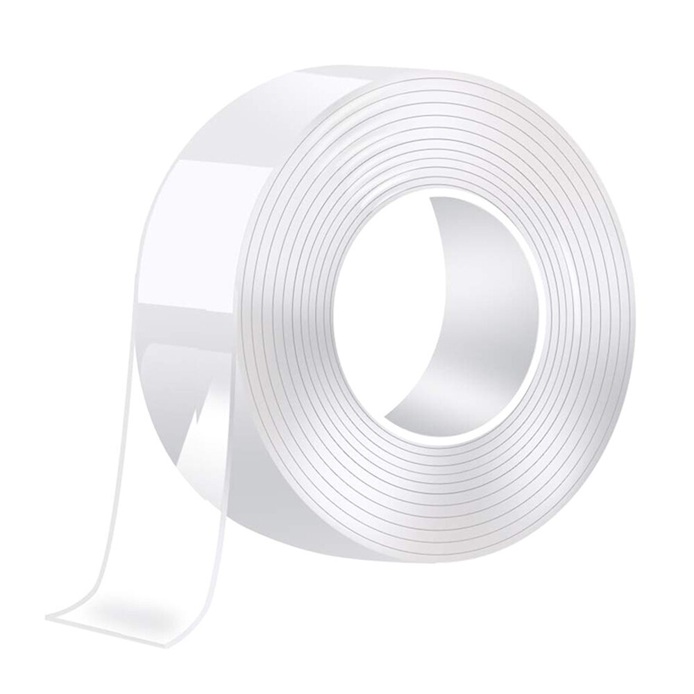 Двусторонний скотч наноматериал Heavy Duty Мойка Удаление Без следов Гель Приклеивание Для дома Офис Фиксация ковровых ковриков 3 см * 3 метра / 9,84 футов Прозрачный Nano-PET