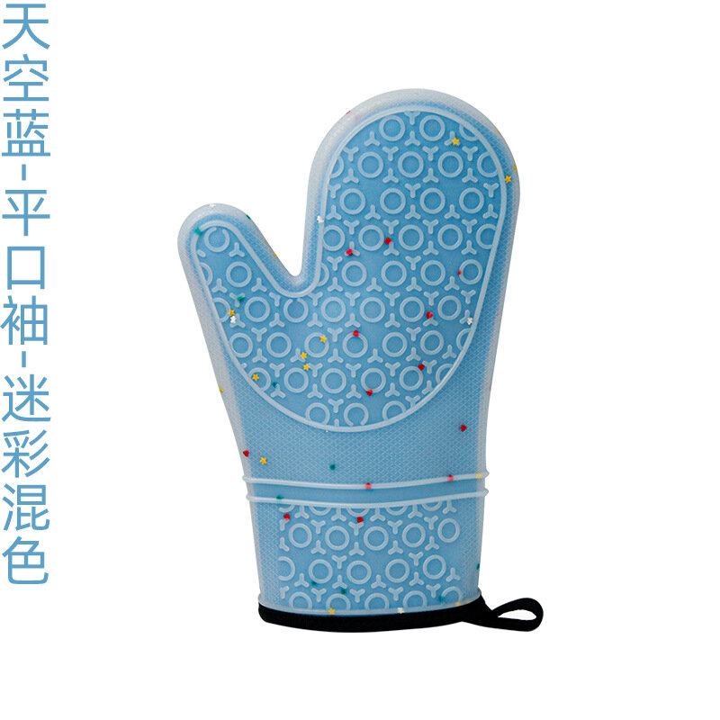[Девять лайков] Круглые утолщенные двухпальцевые силиконовые микроволновые печи с термоизоляцией Практические перчатки