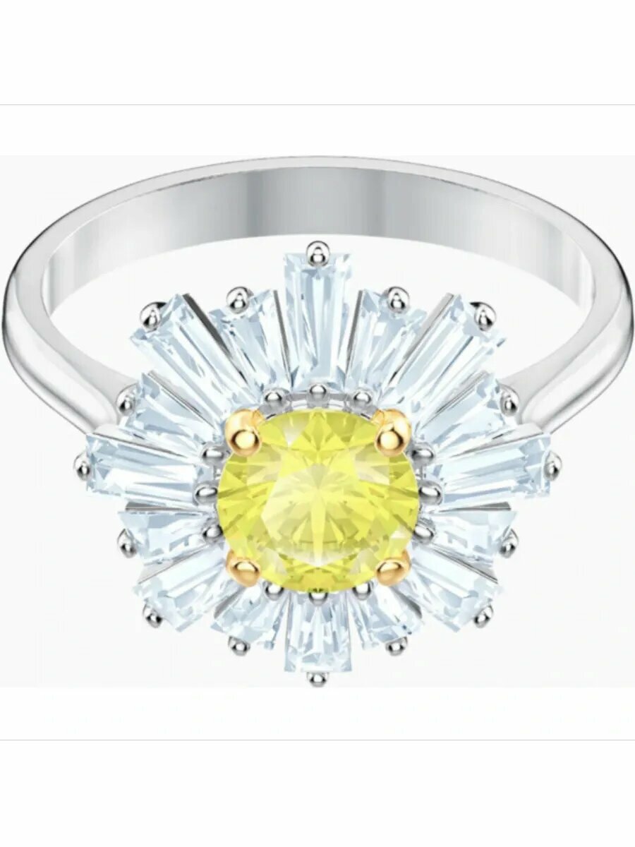 Кольцо помолвочное, кристаллы Swarovski