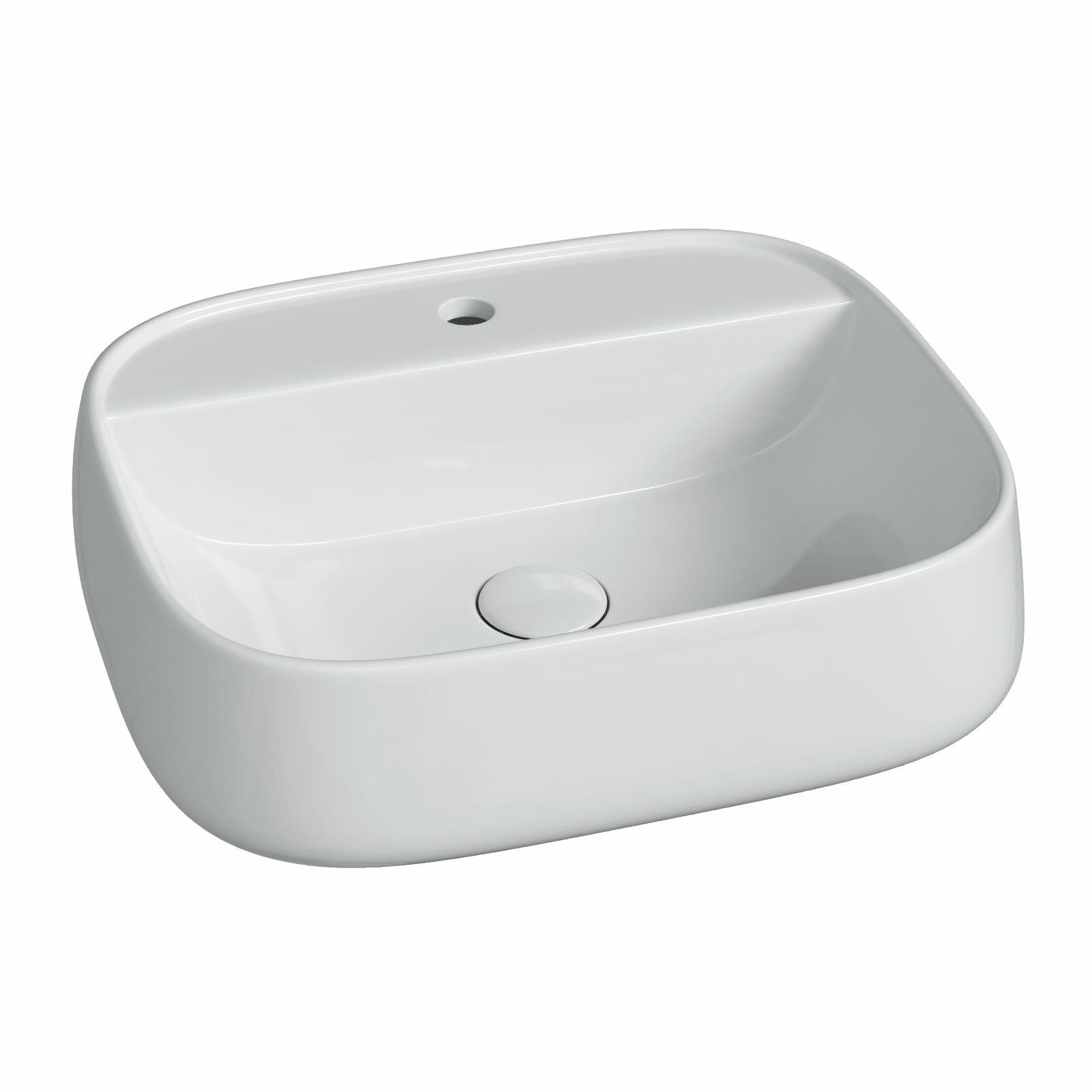 Раковина подвесная Ceramicanova Fonte с отверстием под смеситель, 500x425x145, белый, CN5051