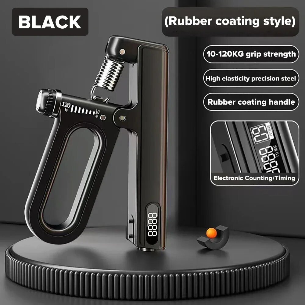 Ручной тренажер для рук 10-120 кг Черный, Black