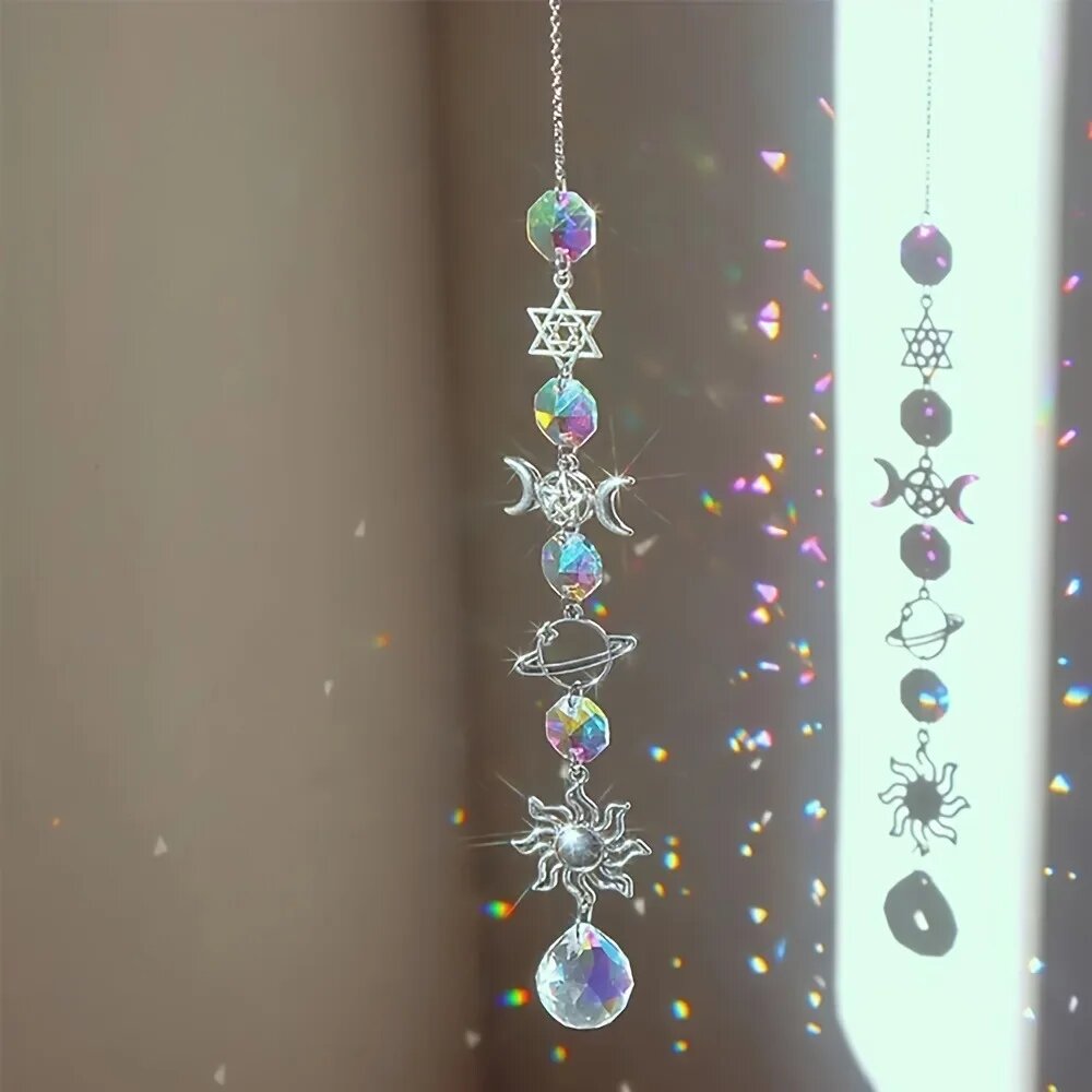 Подвеска-мобиль "Галактика", кристаллы Солнца и Луны, цвет 1