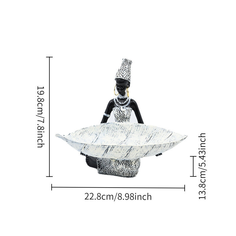 Кросс-бордер оптовая продажа африканских черных женских подносов для хранения, украшений для дома, декораций для гостиной, настольных резиновых поделок