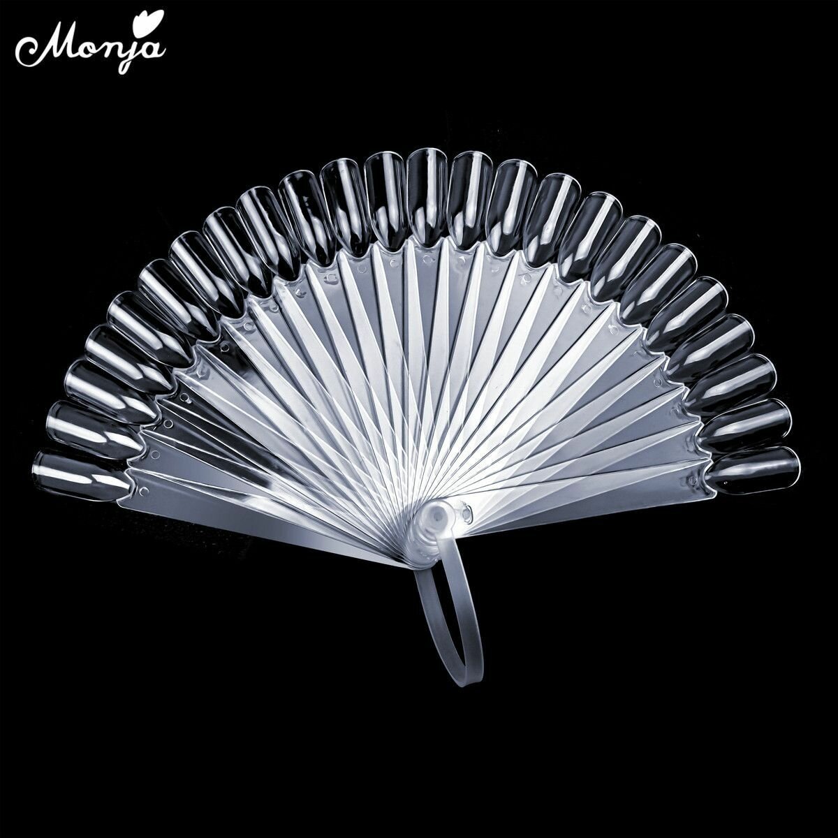 Типсы на кольце для дизайна ногтей/ Палитра для гель лаков веер, Миндаль, 24 шт