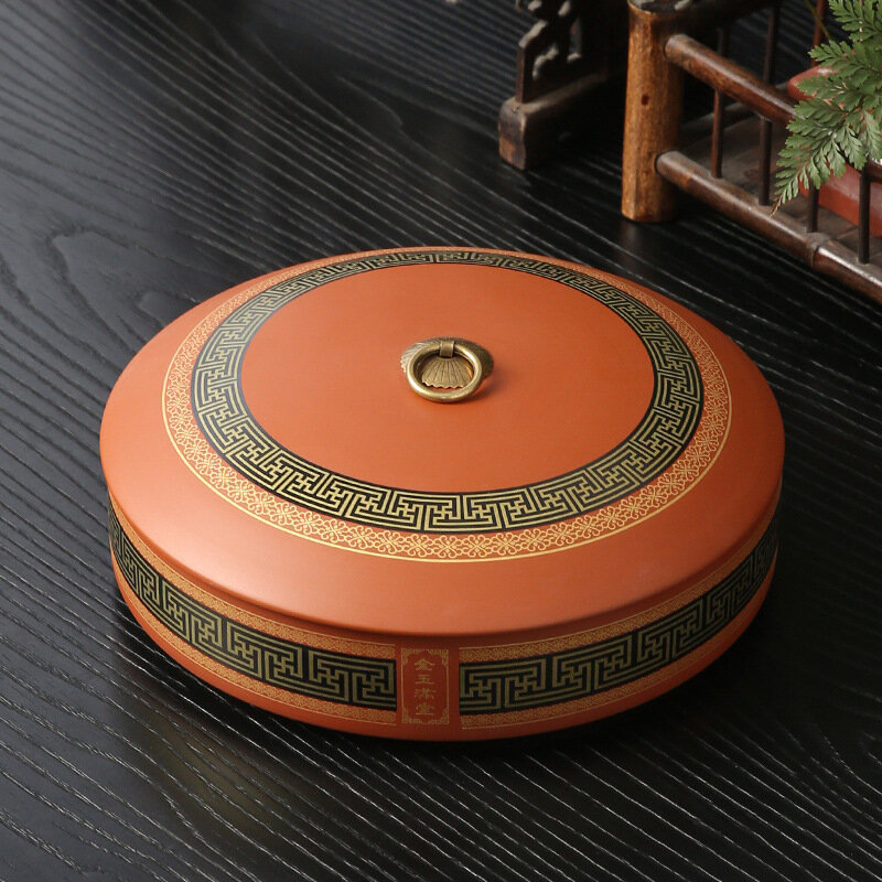 Фиолетовая глиняная керамическая банка для чая, упаковка для пуэр-чая, штабелируемая банка 357 г, производитель, оптовая продажа, легкая роскошь, ретро