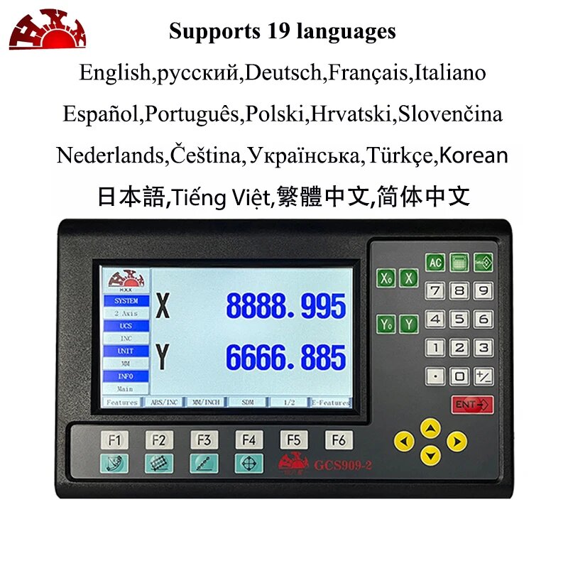 GCS909 Большой дисплей 2/3 оси токарный станок фрезерный станок ЖК-дисплей DRO цифровое считывание AC110-240V для оптической линейной шкалы магнитный датчик