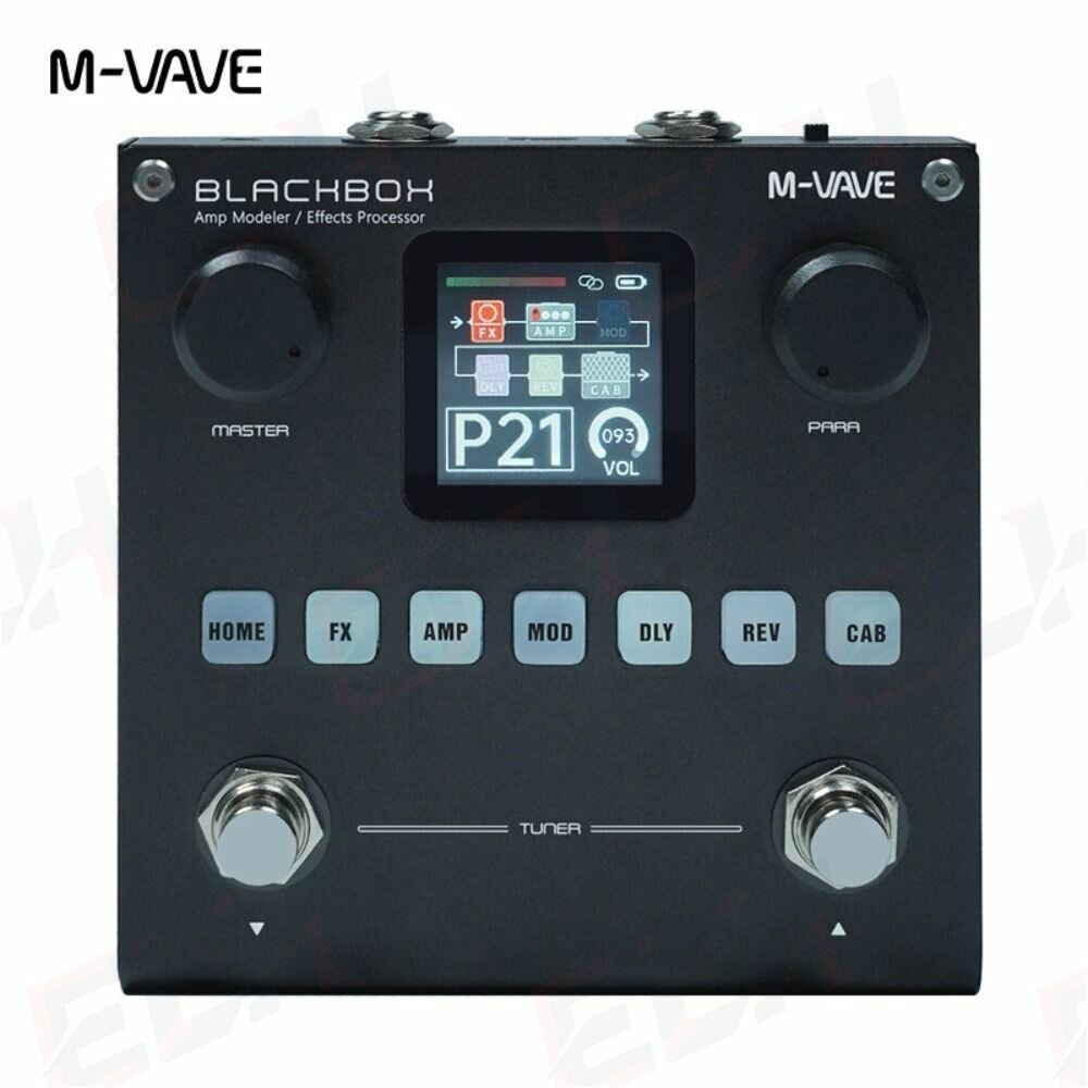 M-VAVE BLACKBOX Гитарная педаль мультиэффектов Аудио процессор 44.1KHz/24bit высокого разрешения сэмплирования, 80 настраиваемых пресетов, 6+1 одновременных эффектов, вольный аккомпанемент