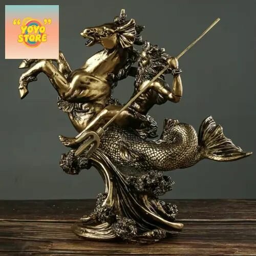 Скульптура Посейдона на Морском Коне Эпизод Древнегреческой Мифологии