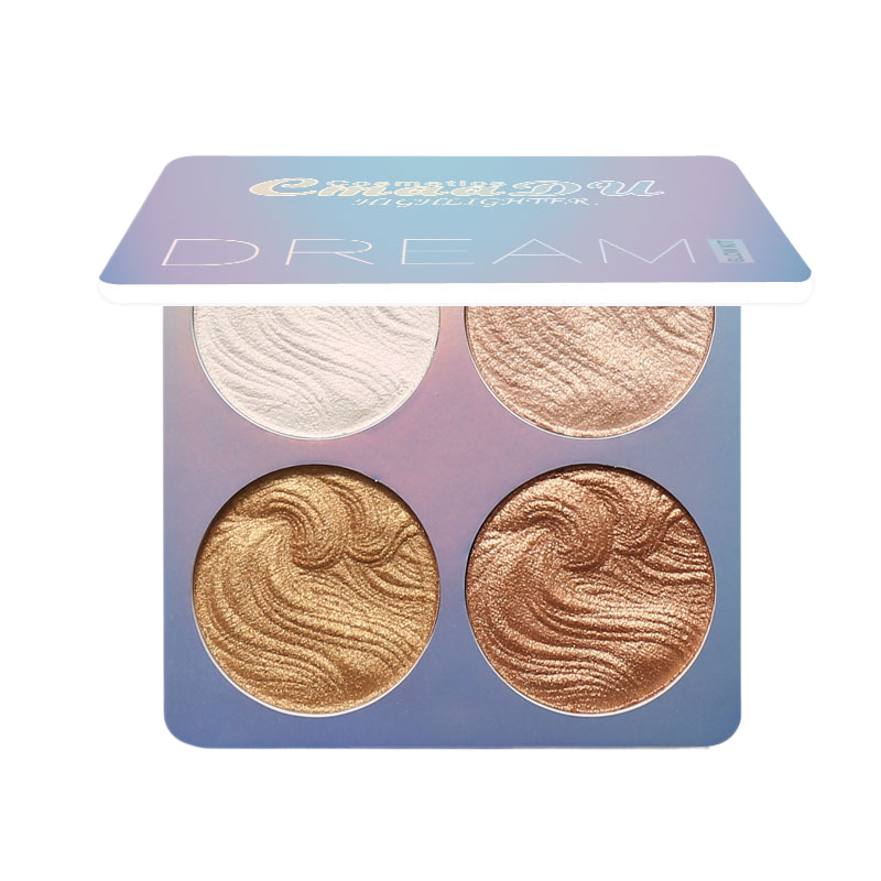 Палетка хайлайтера для макияжа порошок shimmer хайлайтер для лица бронзерная палетка водонепроницаемая долговечная 4 цвета