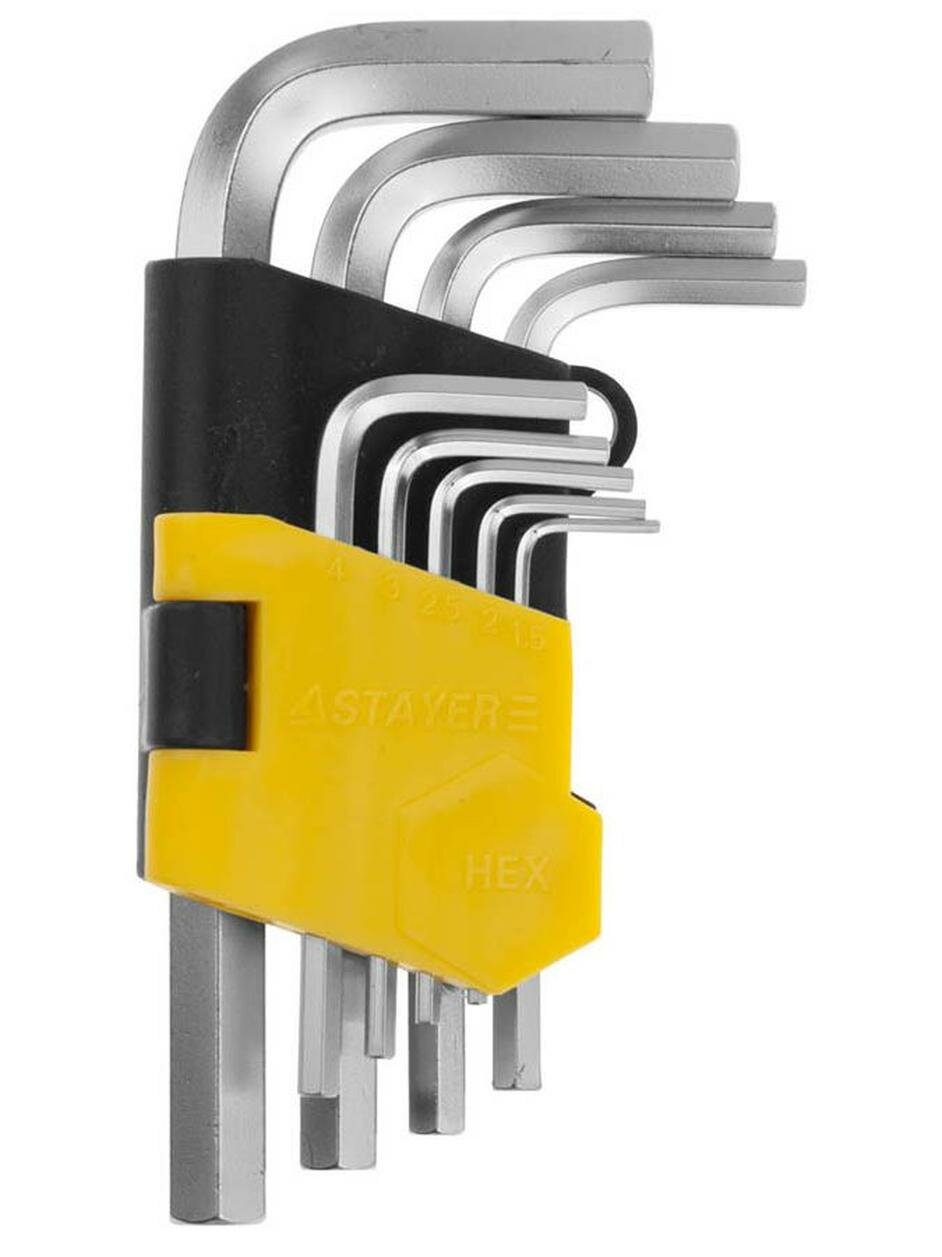 Набор имбусовых ключей STAYER 2740-H9, Cr-V сталь, 9 шт в упаковке