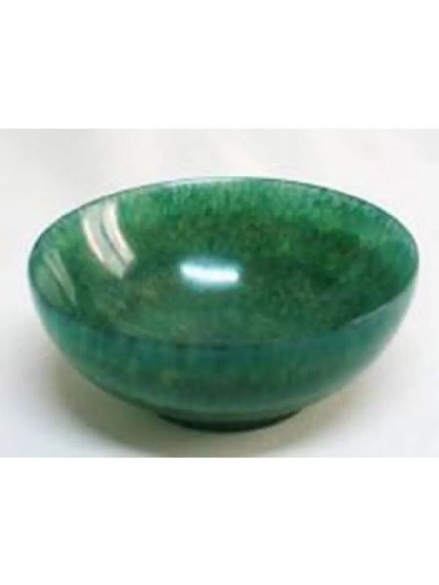 Редкая китайская чаша из нефрита, зеленая, 10.5 см
